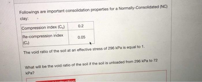 Solved For an overconsolidated soil, the preconsolidation | Chegg.com