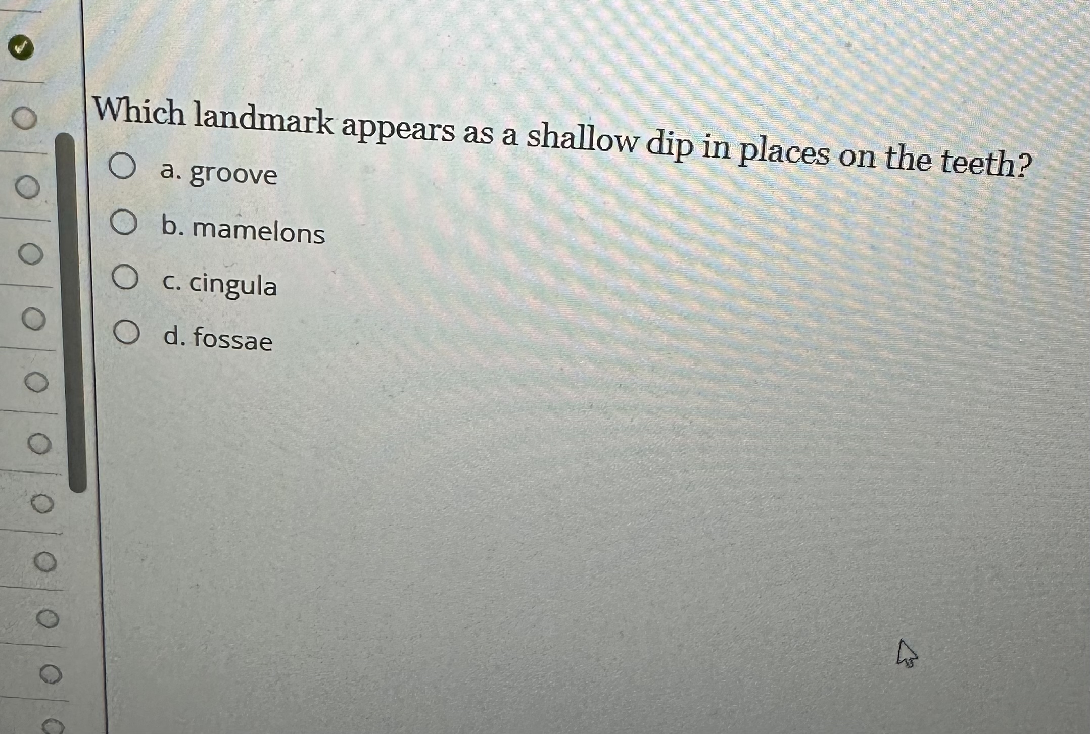 Solved Which landmark appears as a shallow dip in places on | Chegg.com