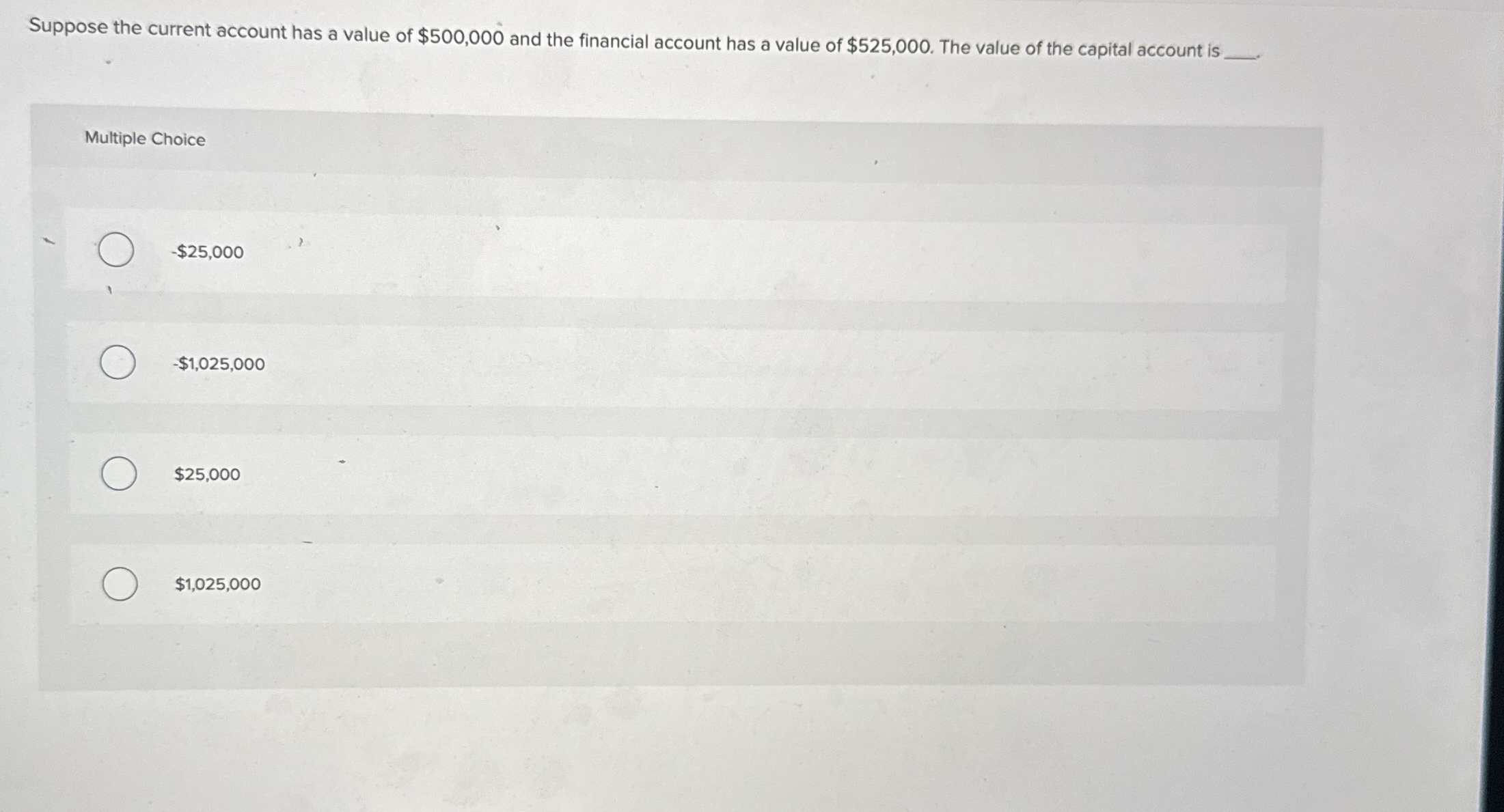 Solved Suppose the current account has a value of $500,000 | Chegg.com