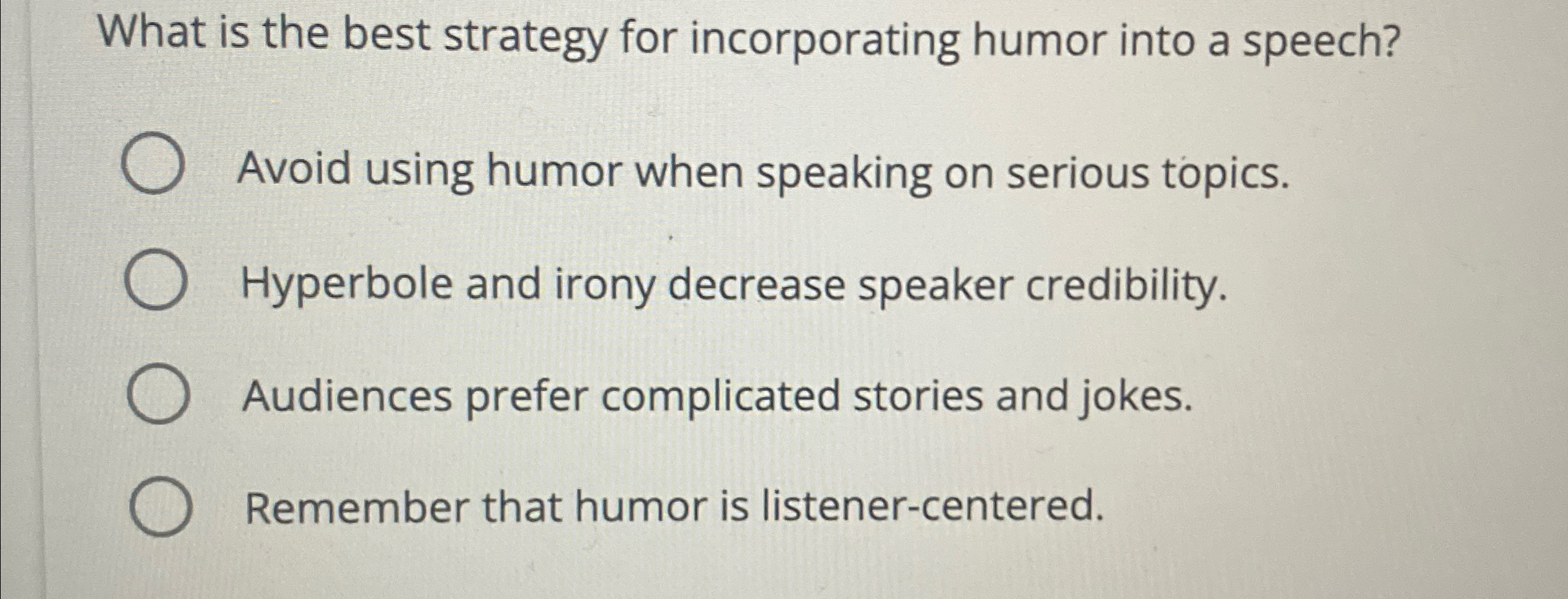 Solved What is the best strategy for incorporating humor | Chegg.com
