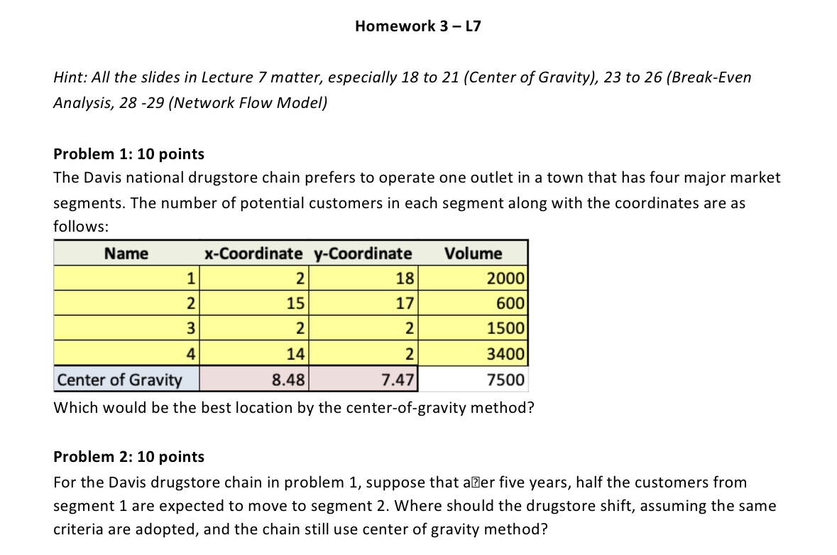 Solved Homework 3 - ﻿L7Hint: All the slides in Lecture 7 | Chegg.com