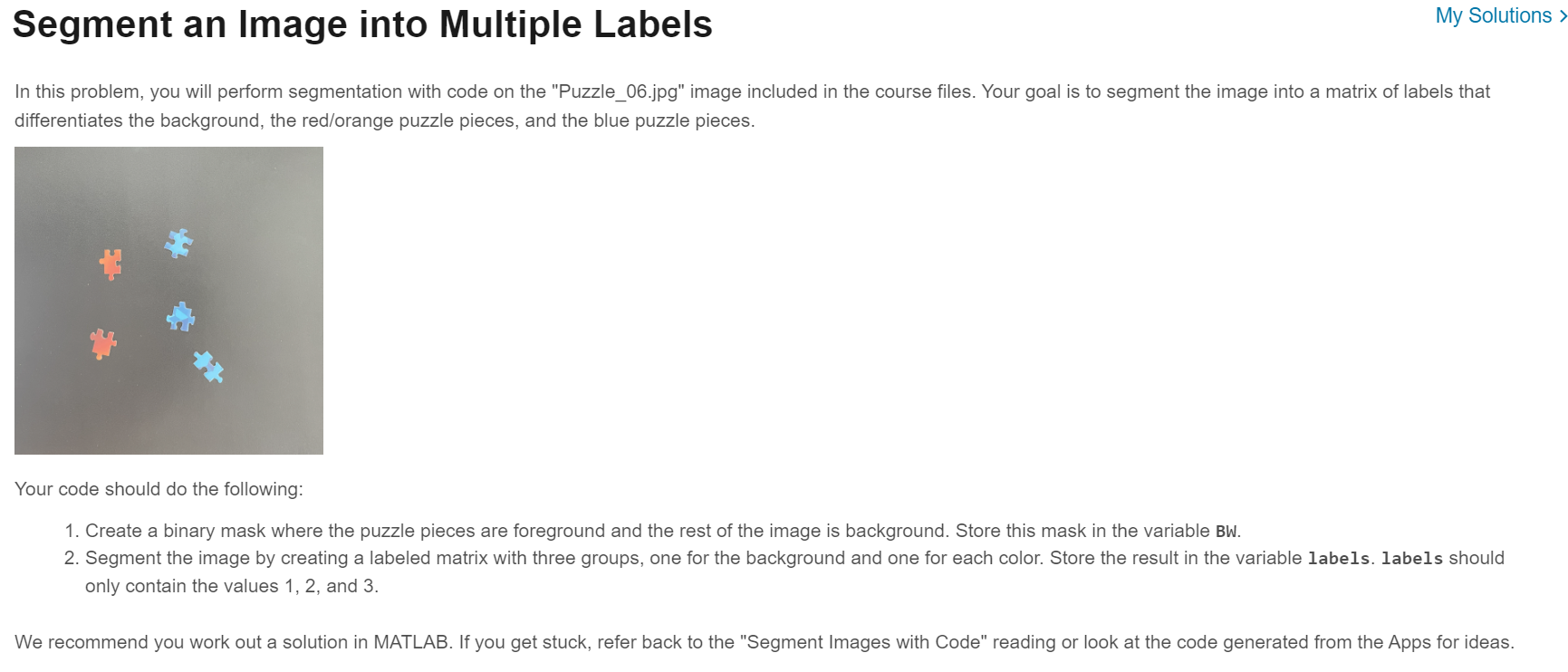 Solved Segment an Image into Multiple LabelsIn this problem, | Chegg.com