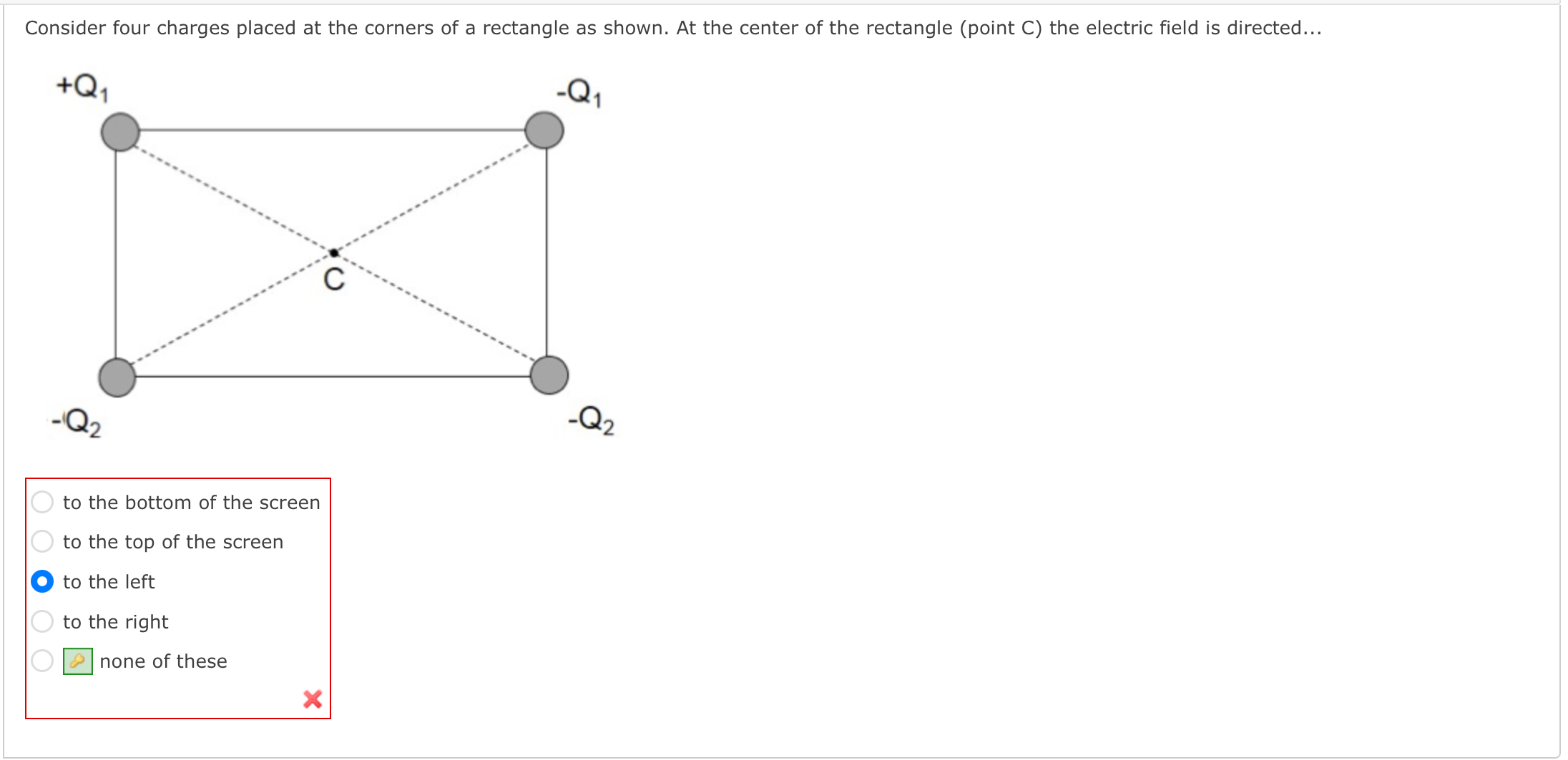 Solved Consider four charges placed at the corners of a | Chegg.com