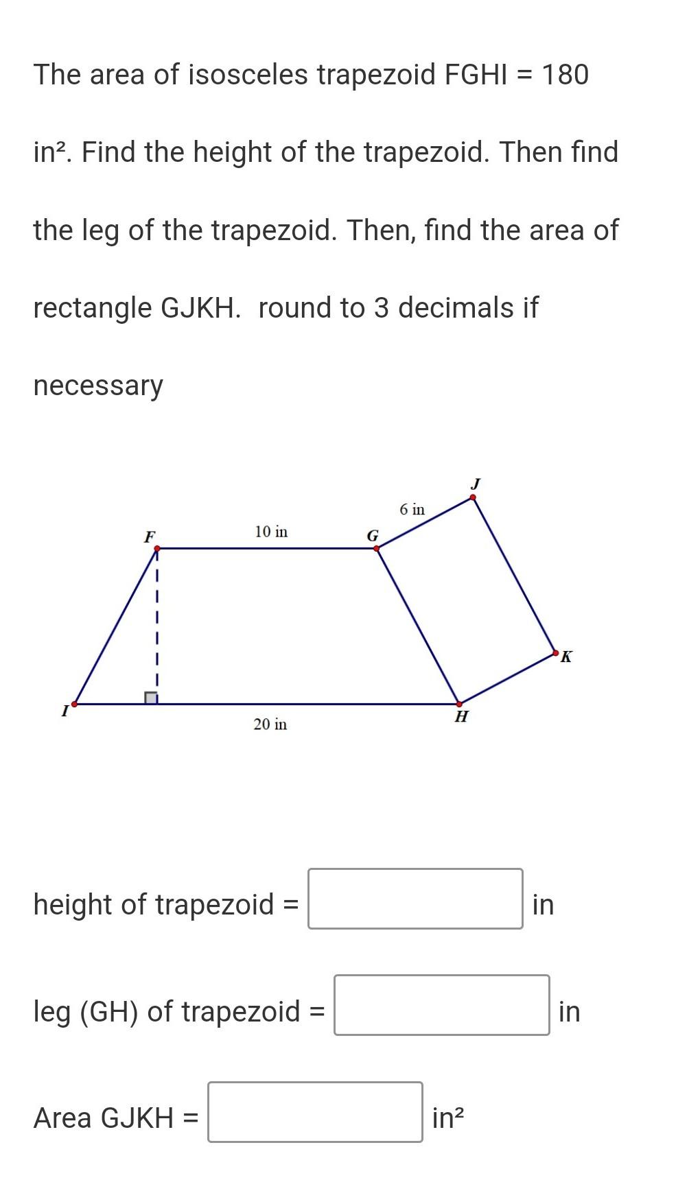 Area Of Isosceles Trapezoid