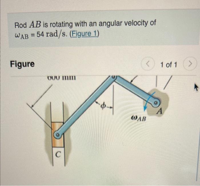Solved Rod AB is rotating with an angular velocity of | Chegg.com