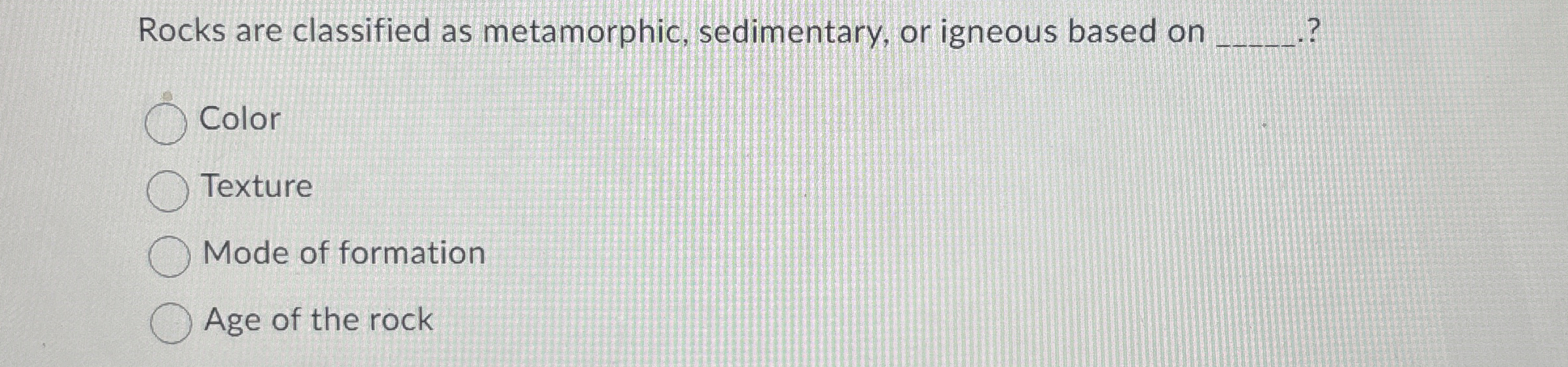 Solved Rocks are classified as metamorphic, sedimentary, or | Chegg.com