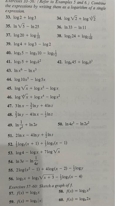 Solved Exercises 35-56: (Refer to Examples 5 and 6.) Combine | Chegg.com