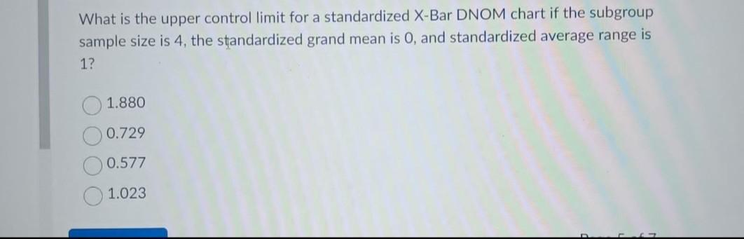 Solved What is the upper control limit for a standardized | Chegg.com