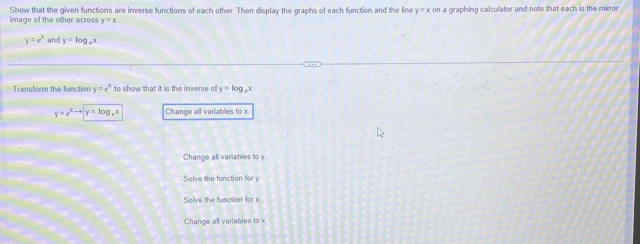 Solved Show that the given functions are inverse functions | Chegg.com