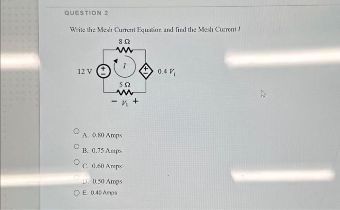 Solved Write the Mesh Current Equation and find the Mesh | Chegg.com
