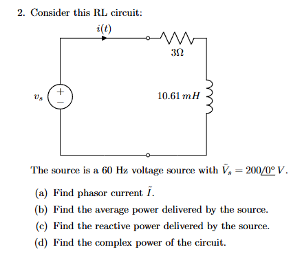 Solved Consider this RL circuit:The source is a 60Hz | Chegg.com