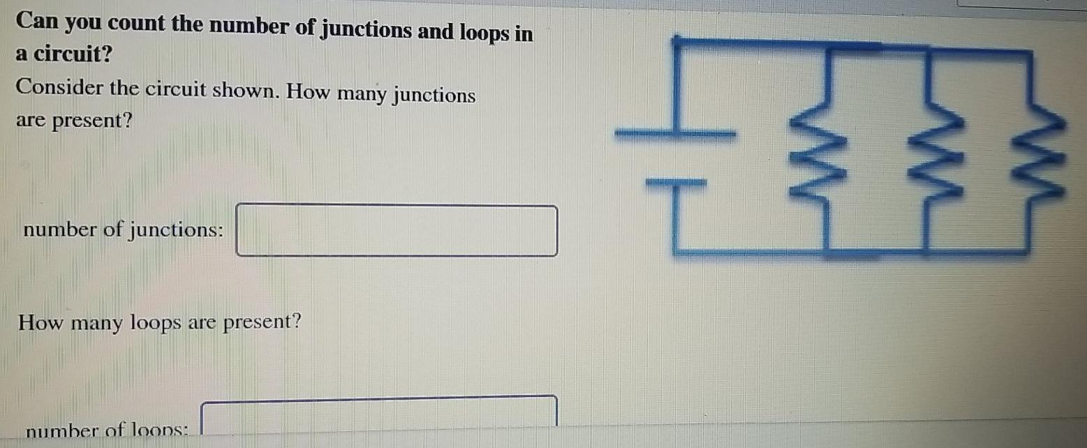 Solved Can you count the number of junctions and loops in a | Chegg.com