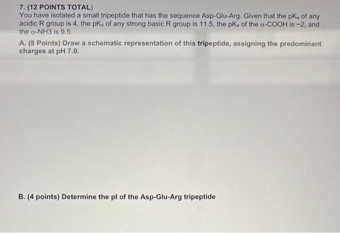 Solved 7. (12 POINTS TOTAL) You have isolated a small | Chegg.com