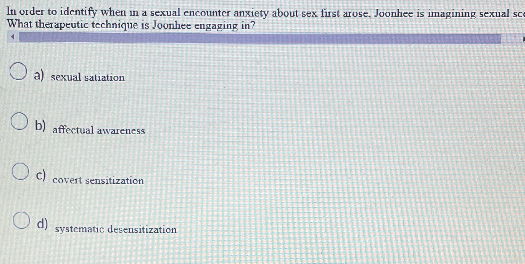 Solved In order to identify when in a sexual encounter | Chegg.com