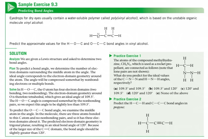 Solved Sample Exercise 9.1 Using the VSEPR Model Use the | Chegg.com