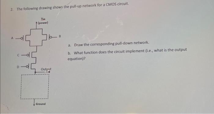 Solved 2. The following drawing shows the pull-up network | Chegg.com