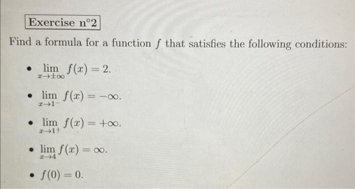 Solved Find a formula for a function f that satisfies the | Chegg.com
