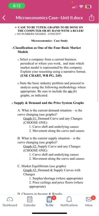 Solved Microeconomics Case--Unit II.docx - CASE TO BE TYPED; | Chegg.com