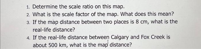 Solved A scale on a map of Alberta shows that 2 cm on the | Chegg.com