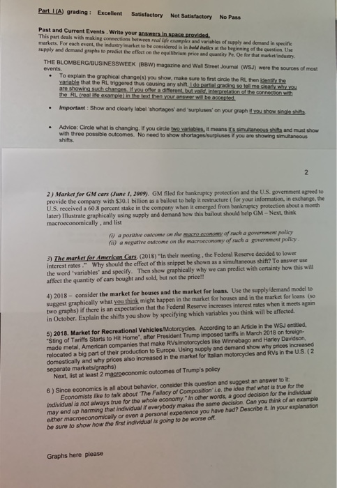 Solved Part (A) grading Excellent Satisfactory Not | Chegg.com