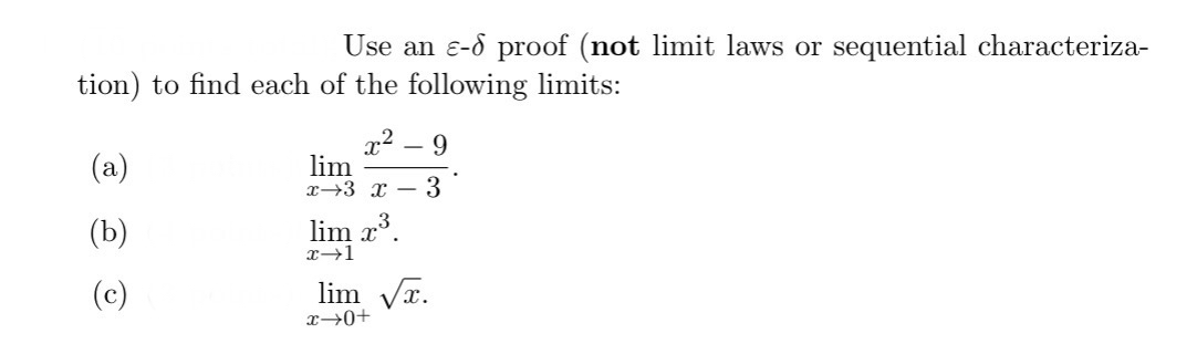 Solved Use an ε-δ ﻿proof (not limit laws or sequential | Chegg.com
