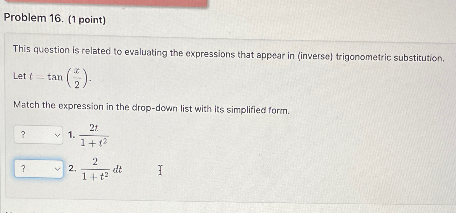 Solved Problem 16. (1 ﻿point)This question is related to | Chegg.com