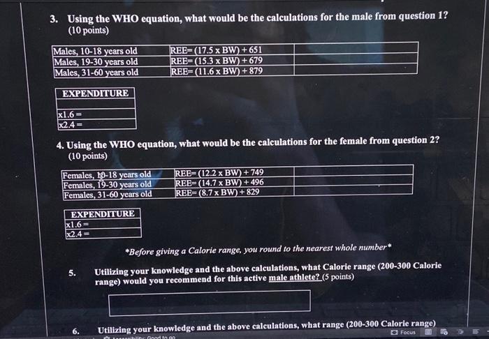 Using the WHO equation, what would be the | Chegg.com