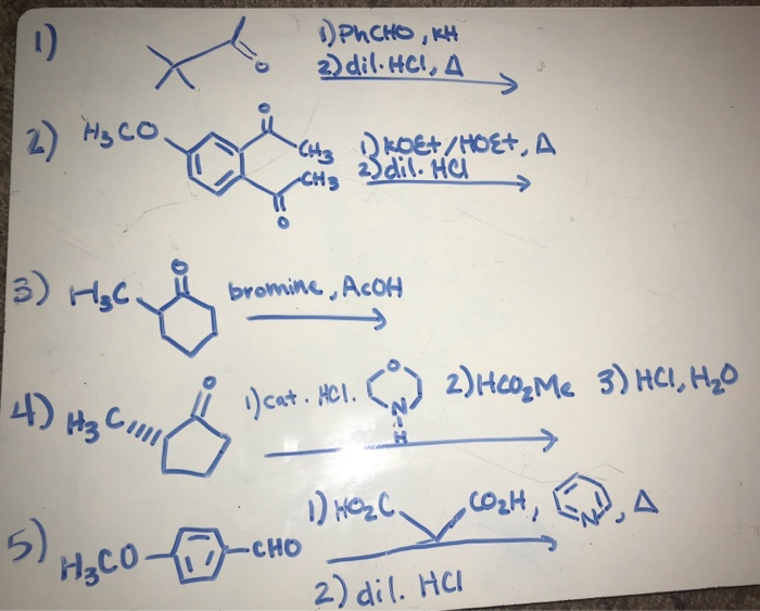 Solved D X 1) PHCHO, KH 2) dil. HCI, A diluci, a > koe+/HOE, | Chegg.com