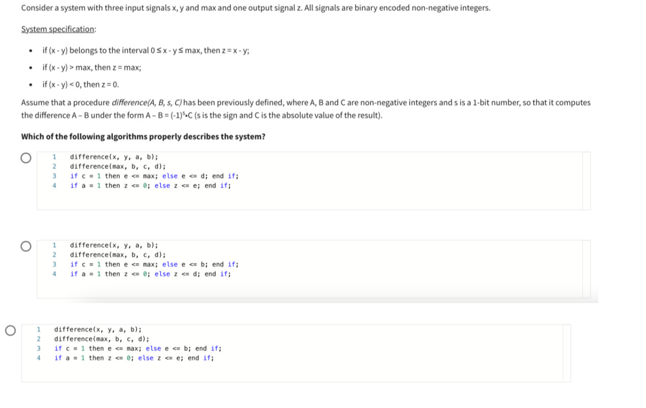 Solved Consider a system with three input signals x,y ﻿and | Chegg.com