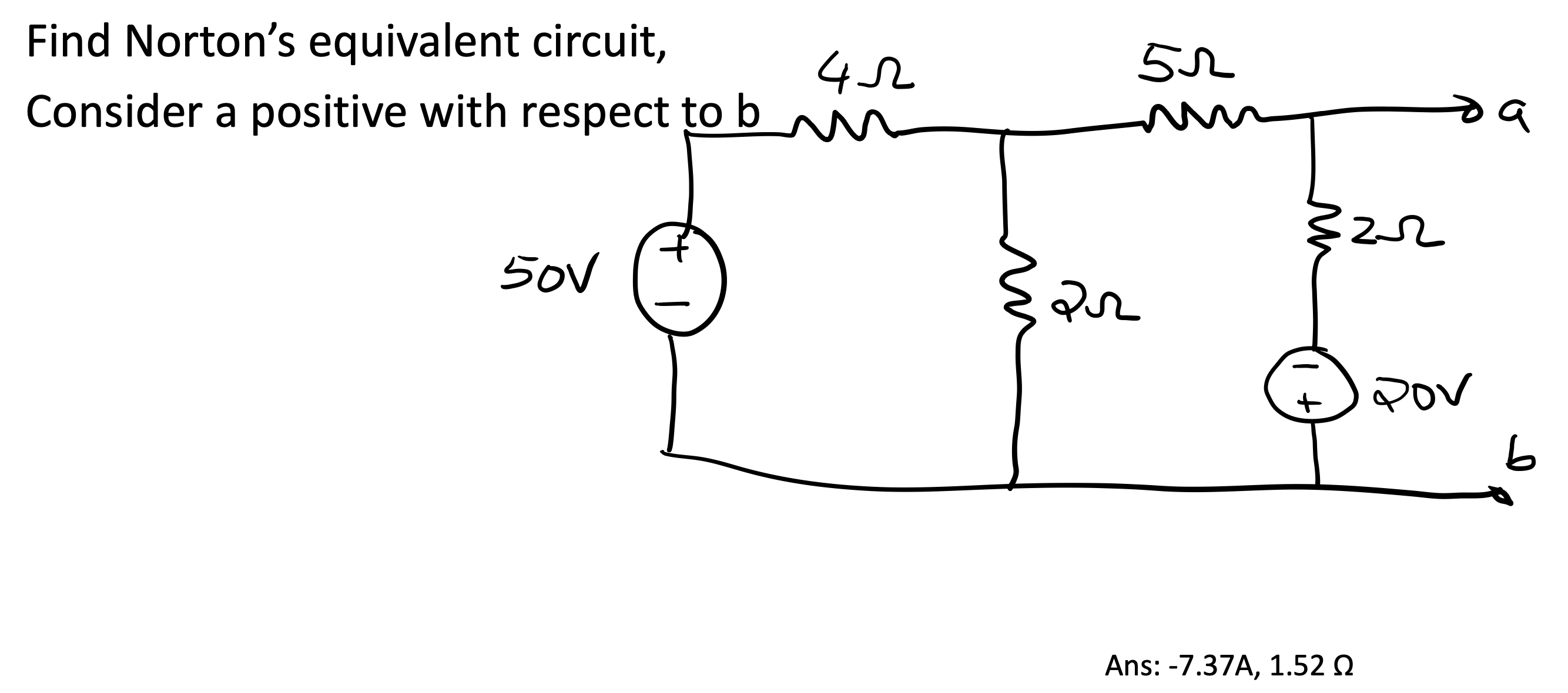 Solved Find Norton's equivalent circuit, consider a positive | Chegg.com
