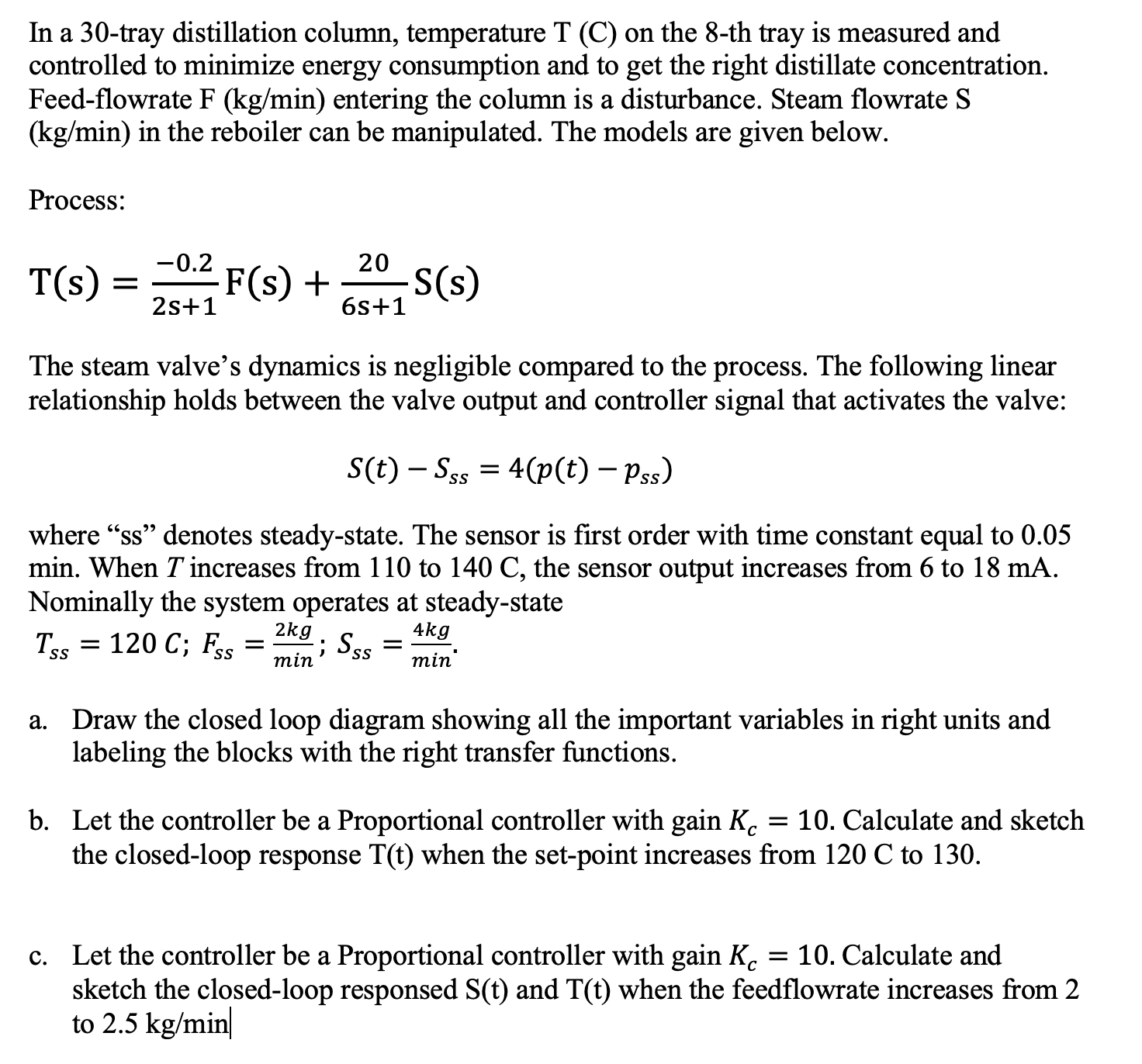 Solved In a 30-tray distillation column, temperature T(C) | Chegg.com