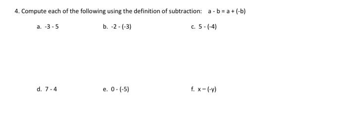 Solved 4. Compute each of the following using the definition | Chegg.com