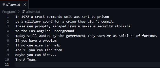 Solved Program 1 - The A-Team Design and write a program | Chegg.com