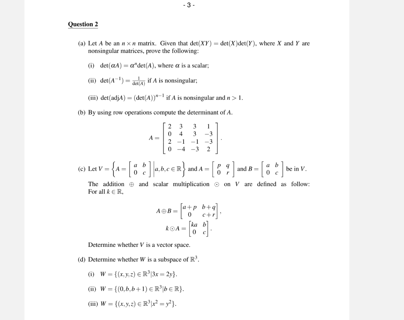 Solved 3 Question 2a let A be An N×n matrix Given