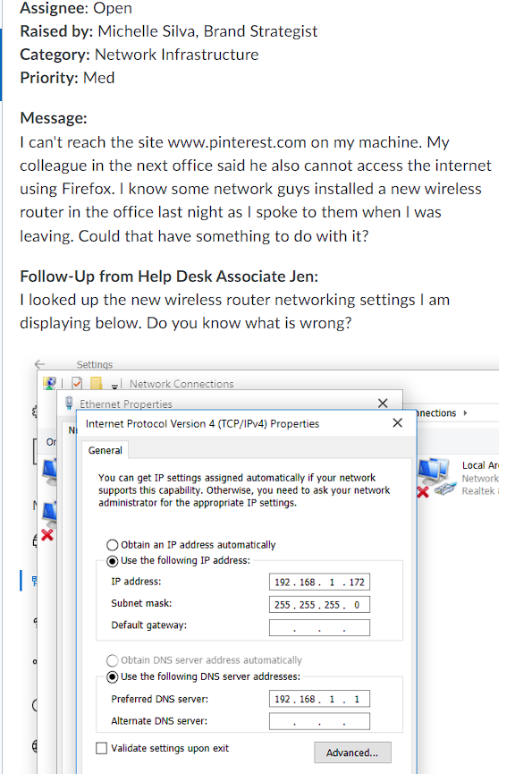 Solved Level 3 ﻿Ticket 1:Assignee: OpenRaised by: Michelle | Chegg.com