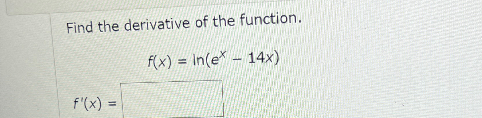 Solved Find the derivative of the | Chegg.com