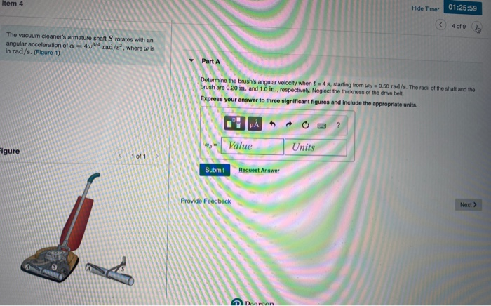 Solved Item 4 Hide Timer 01:25:59 4 of 9 The vacuum | Chegg.com