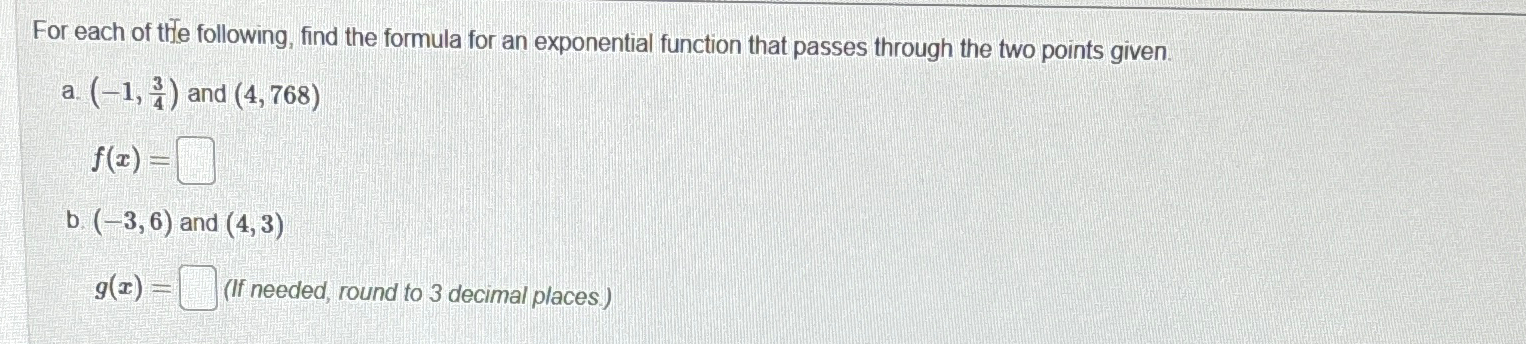 Solved For each of the following, find the formula for an | Chegg.com