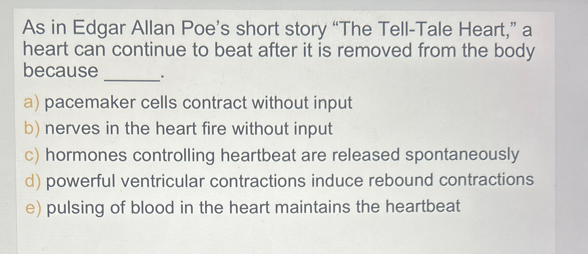 Solved As in Edgar Allan Poe's short story "The Tell-Tale | Chegg.com