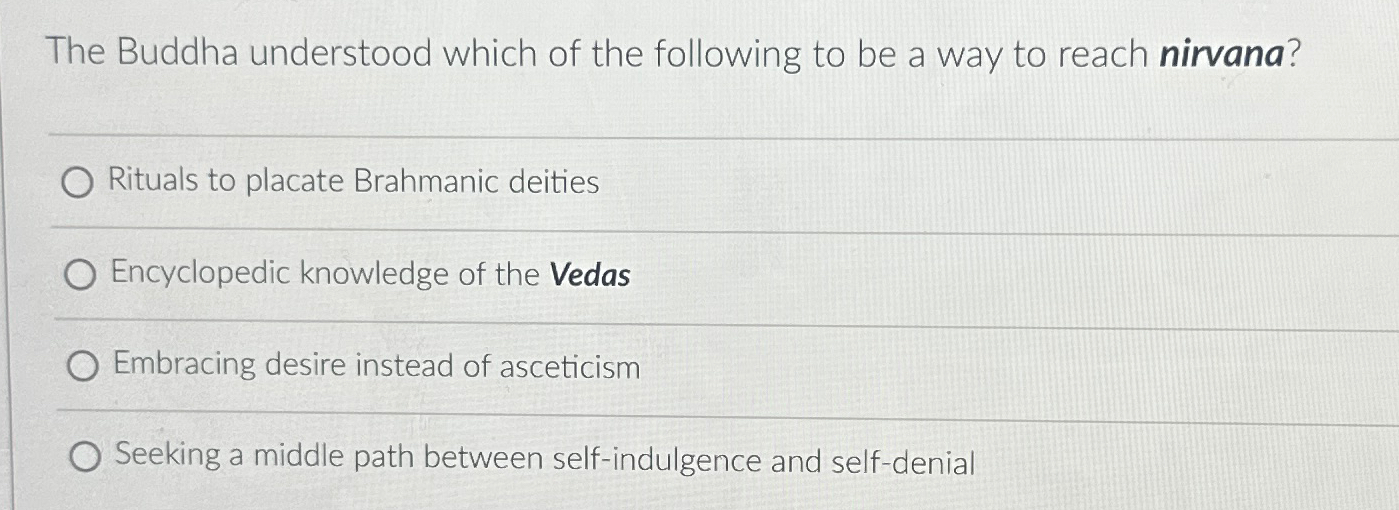 Solved The Buddha understood which of the following to be a | Chegg.com