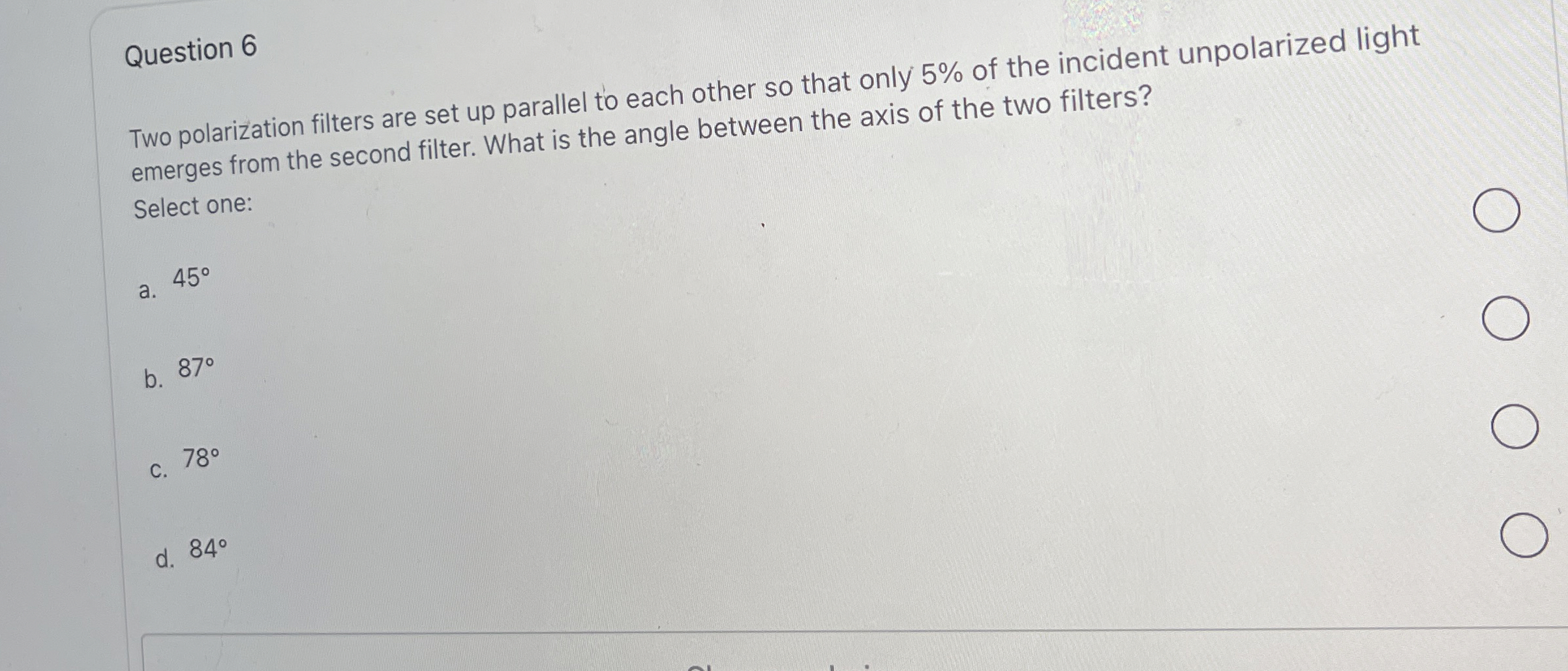 Solved Two polarization filters are set up parallel to each | Chegg.com