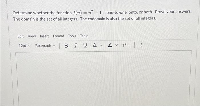 Solved Determine whether the function f(n)=n2−1 is | Chegg.com