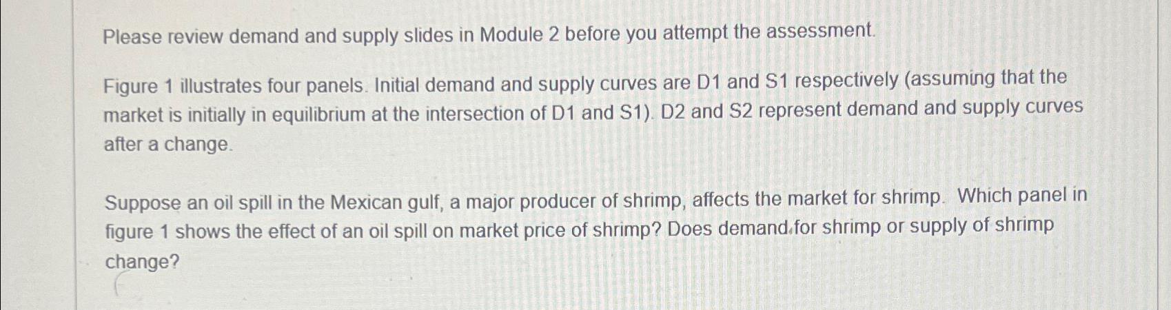 Solved Please review demand and supply slides in Module 2 | Chegg.com