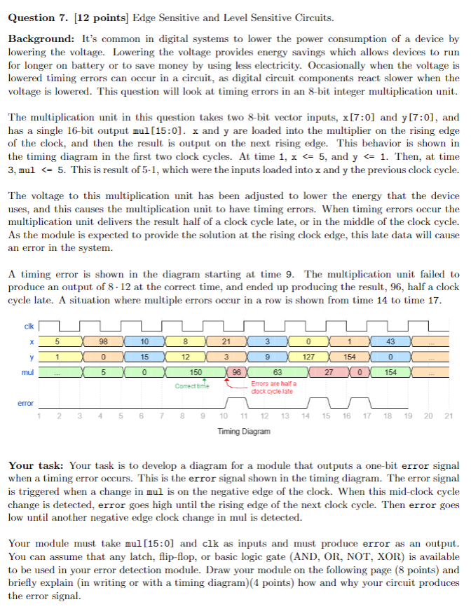 Solved Question 7. [12 ﻿points] ﻿Edge Sensitive and Level | Chegg.com