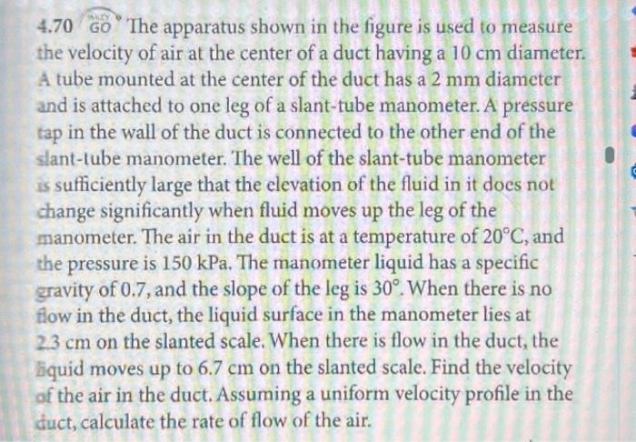 Solved Please use only Bernoulli and manometer equation to | Chegg.com