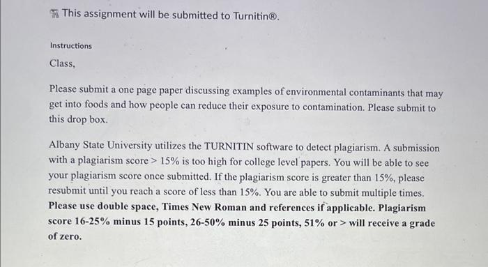 Solved This assignment will be submitted to Turnitin®. | Chegg.com