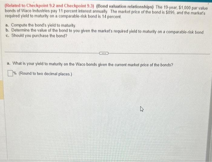 Solved (Related to Checkpoint 9.2 and Checkpoint 9.3) (Bond | Chegg.com