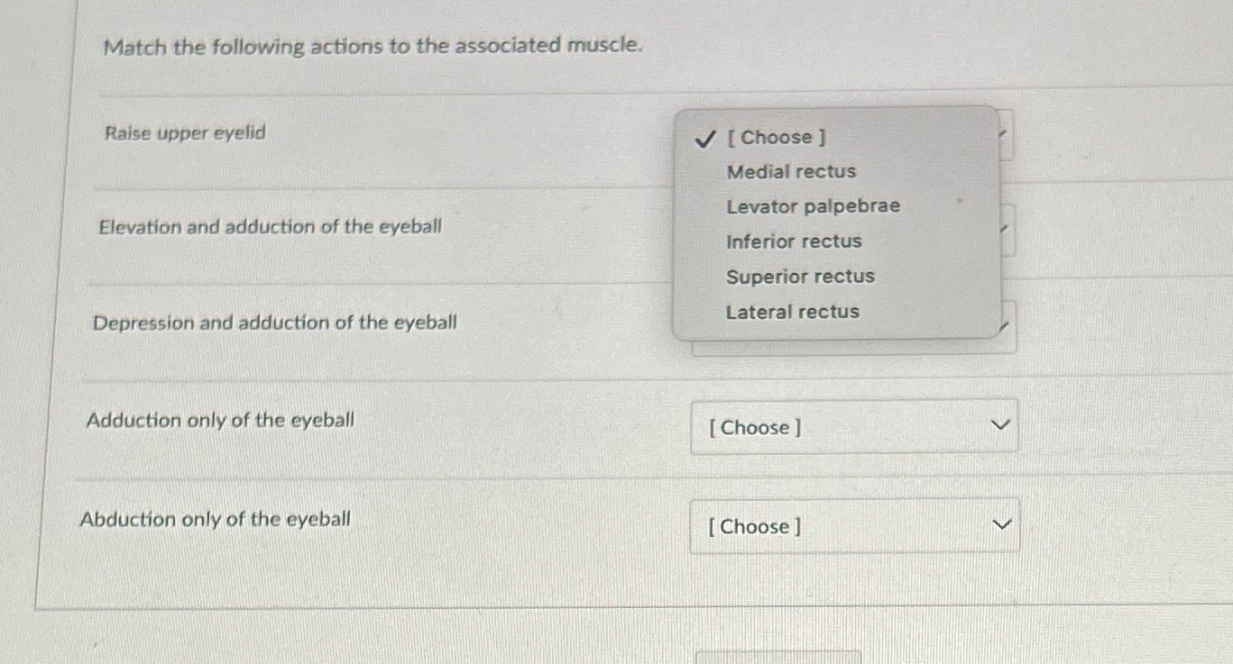 Solved Match the following actions to the associated | Chegg.com