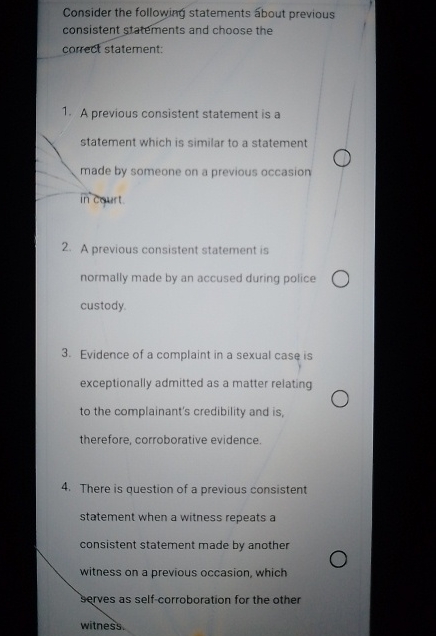 Solved Consider the following statements about previous | Chegg.com