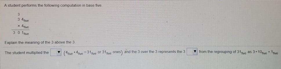 Solved A student performs the following computation in base | Chegg.com